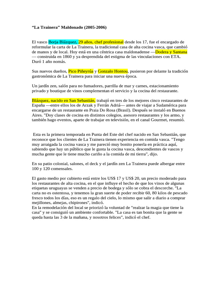 La Nueva La Trainera (Punta Del Este) | PDF | Ciencias sociales ...