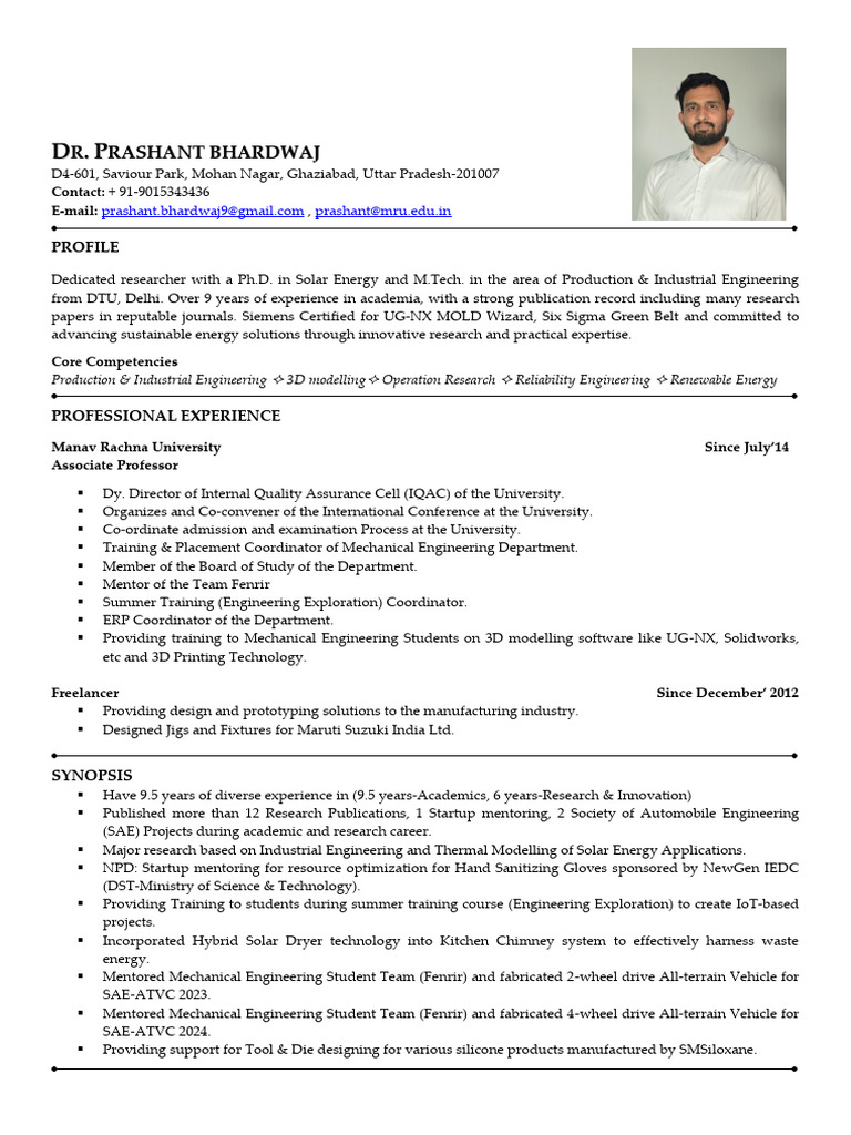 Prashant Bhardwaj Resume | PDF | Engineering | Mechanical Engineering Prashant Bhardwaj Resume | PDF | Engineering | Mechanical Engineering