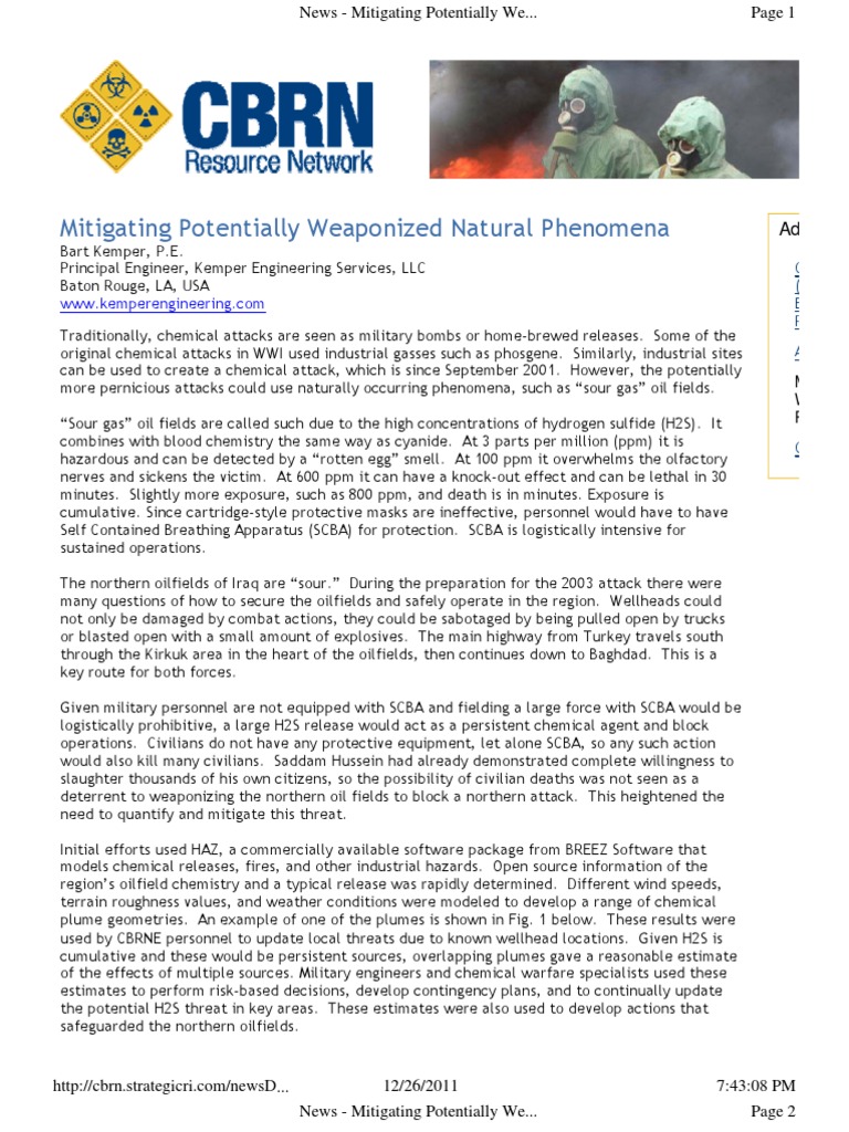 Mitigating Potentially Weaponized Natural Phenomena | PDF | Chemical ...