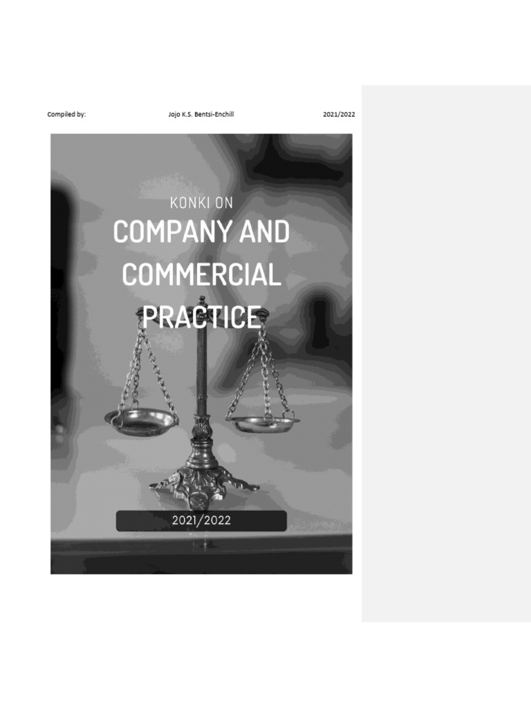 Konki On Company & Commercial Practice | PDF | Partnership | Limited ...