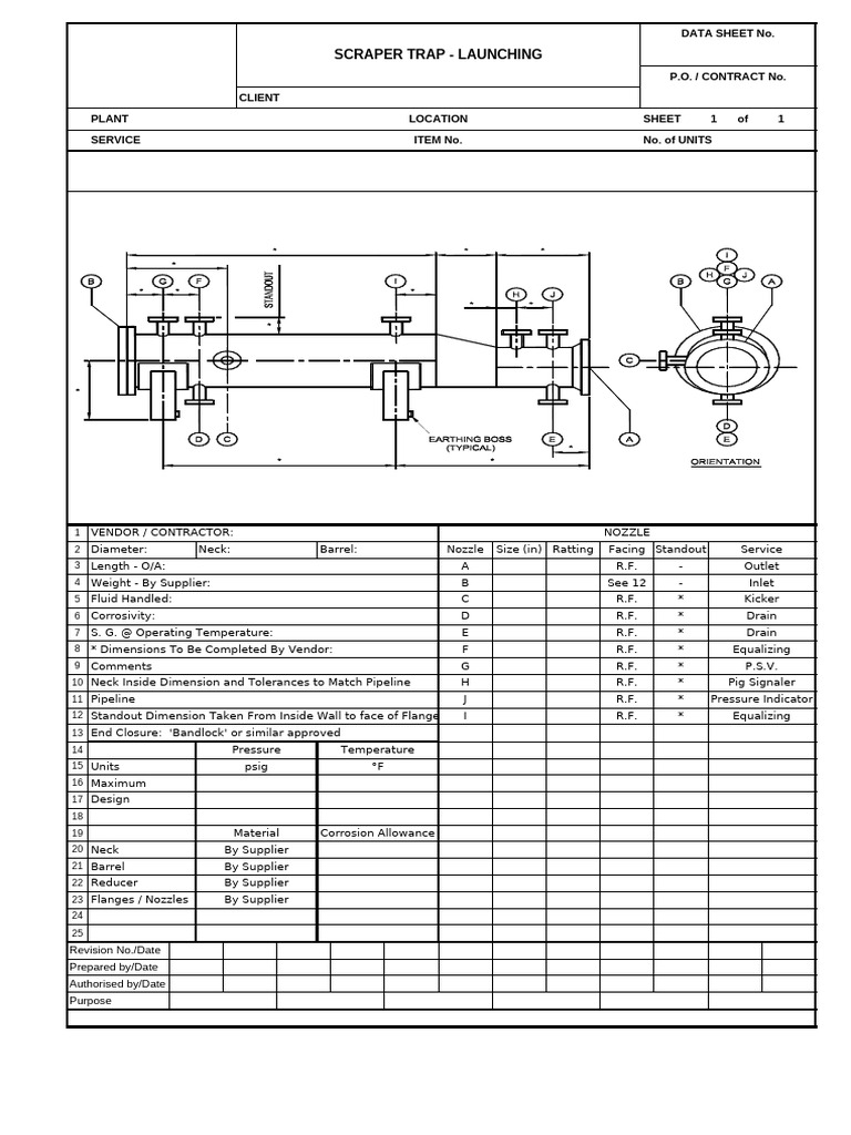 Scraper Trap - Launching: Data Sheet No | PDF | Gas Technologies | Gases