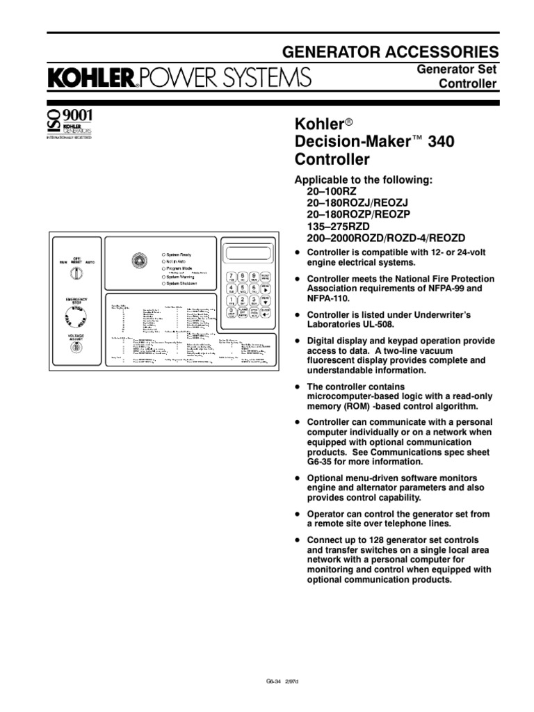 KOHLER Decision-Maker 340 | PDF