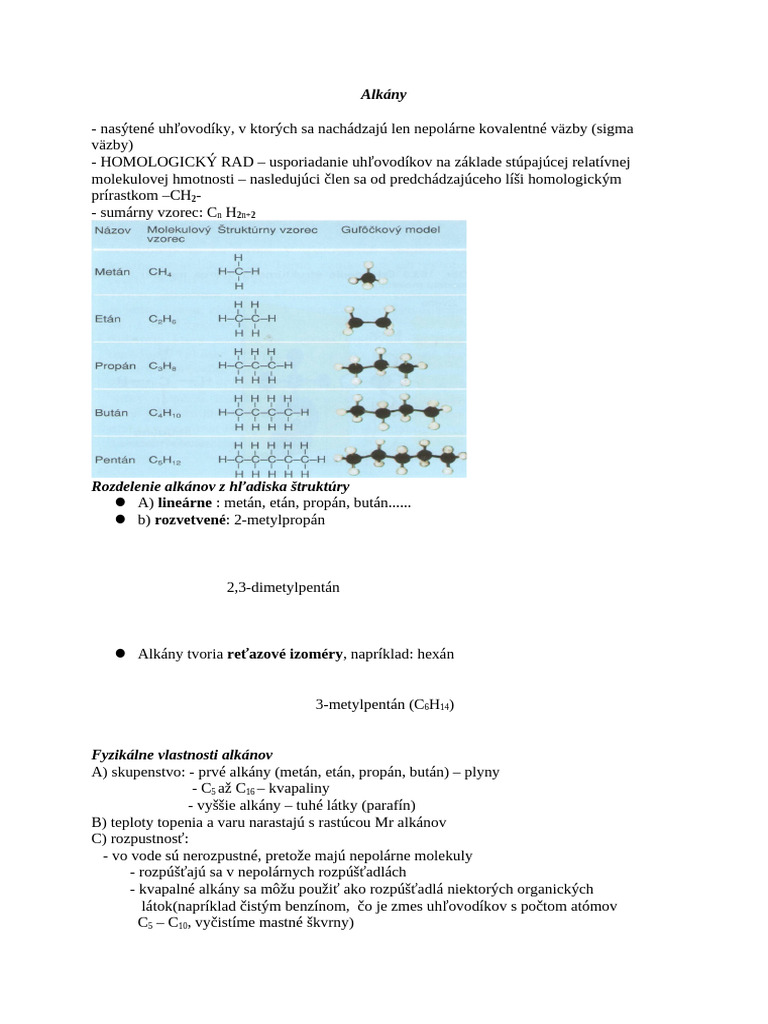 Alkány | PDF