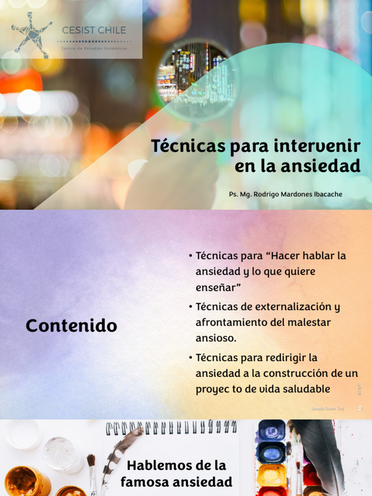 Técnicas para intervenir en la ansiedad, Diplomado Técnicas de ...