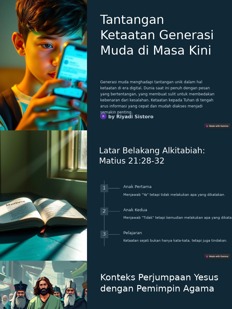 Tantangan Ketaatan Generasi Muda Di Masa Kini | PDF | Pengembangan Diri ...