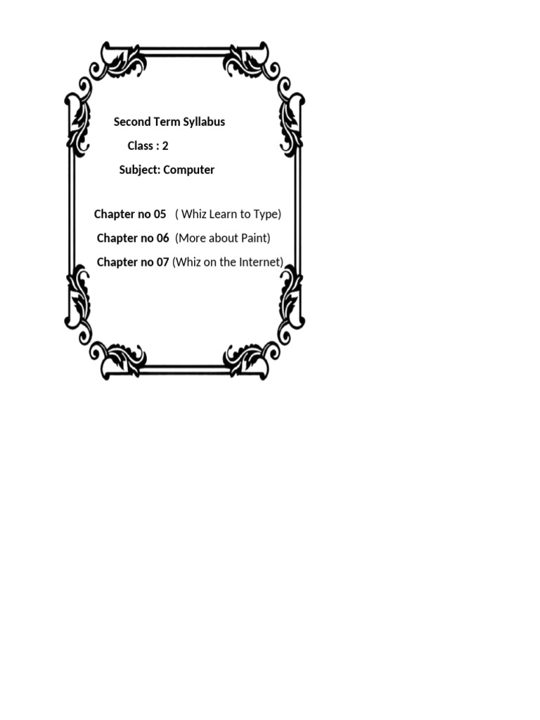 Second Term Syllabus | PDF