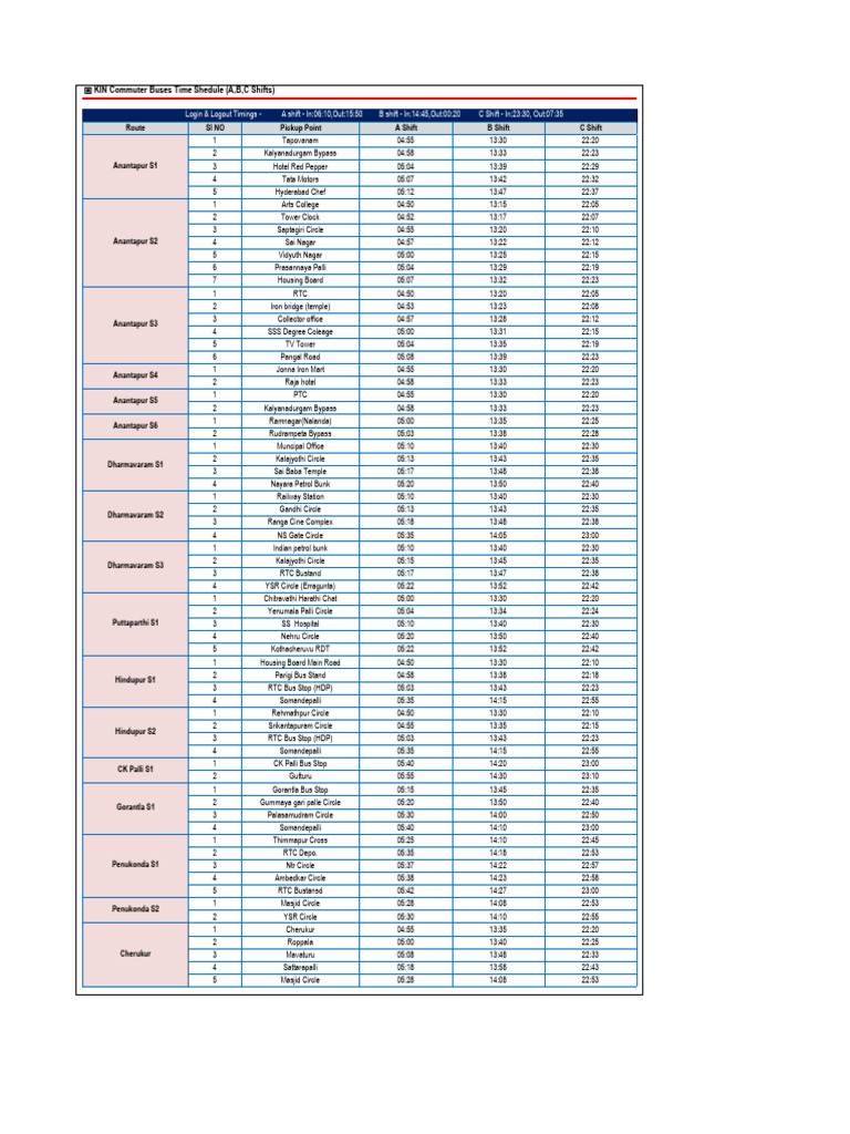 23-07-2024 Revised Bus Timings | PDF | Wheeled Vehicles | Bus