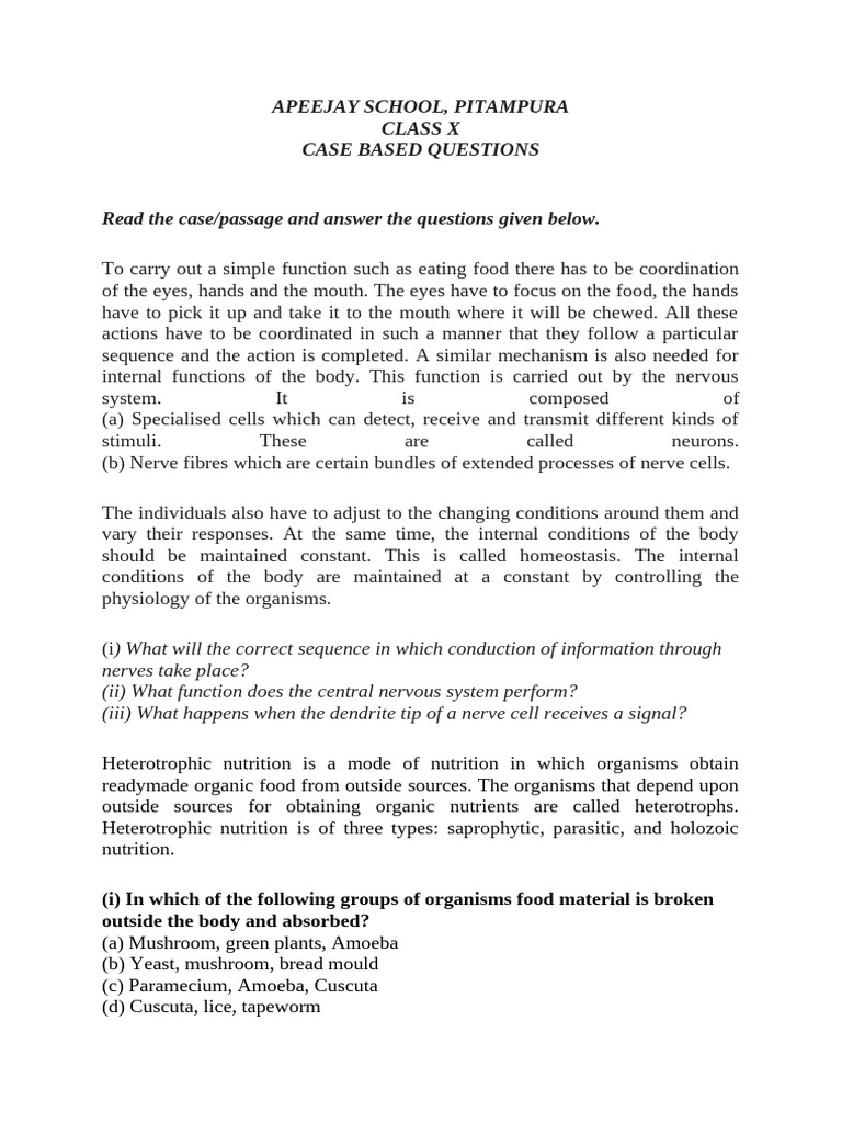 Case Based Questions | PDF | Nutrition | Diet & Nutrition