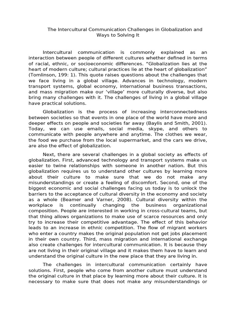 The Intercultural Communication Challenges in Globalization and Ways To ...