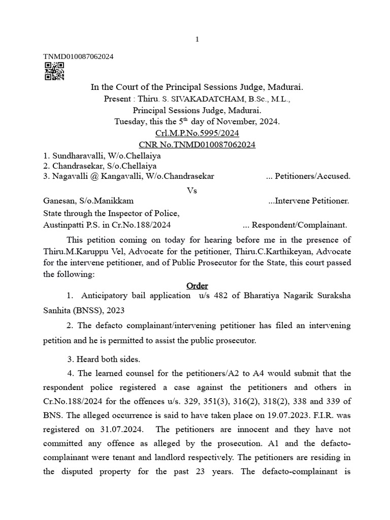 Sundara Valli | PDF | Bail | Prosecutor