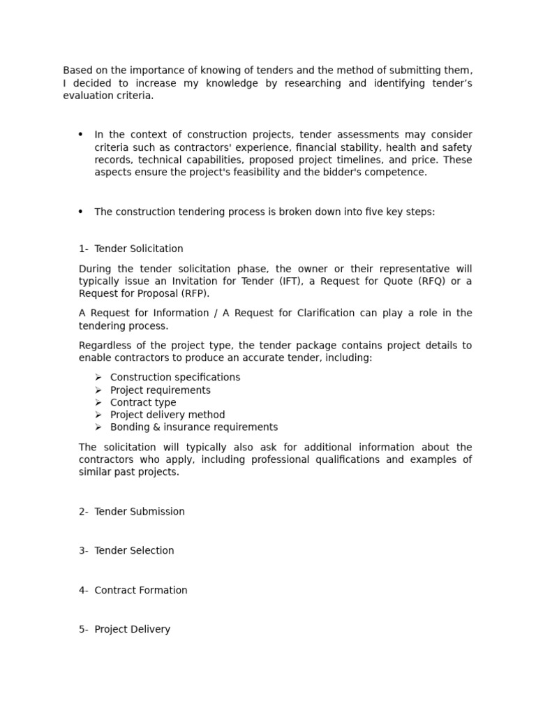 FIDIC Tenders | PDF | Technology & Engineering