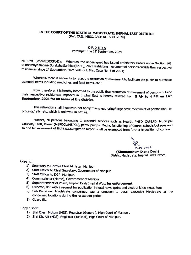 Curfew Relaxation Order | PDF | Magistrate | Government