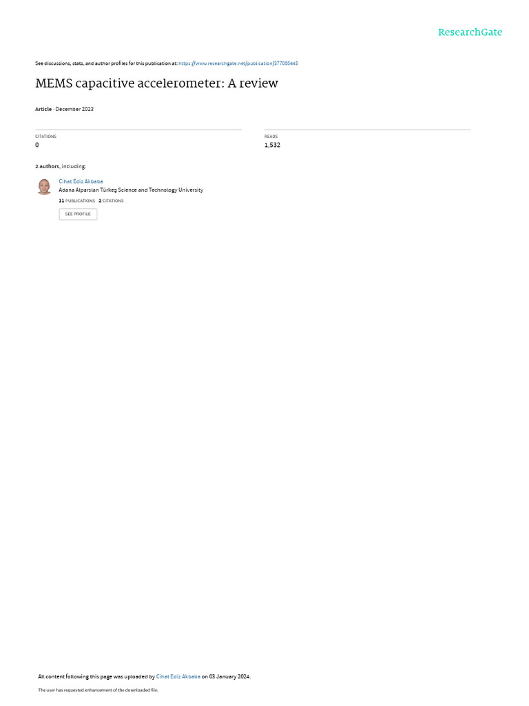 MEMScapacitiveaccelerometer Areview | PDF | Accelerometer | Electrical Engineering