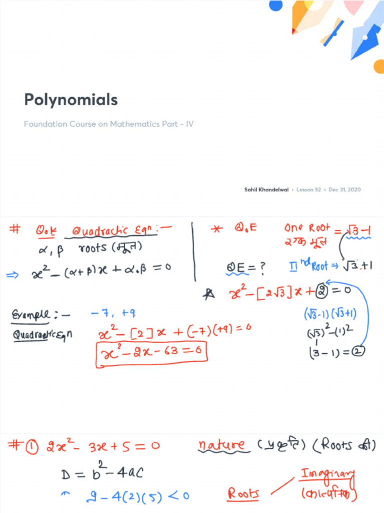 9 Polynomials - With - Anno - 1656481039617 | PDF