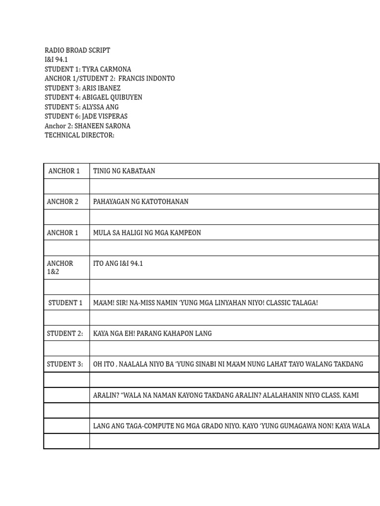 Ijr Fil RB Script | PDF