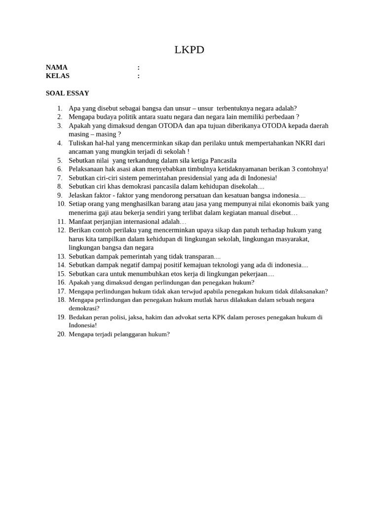 LKPD Siswa PPKN | PDF