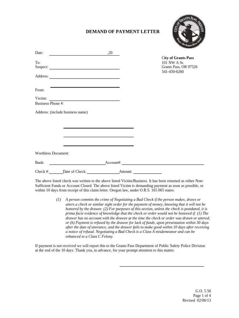 Demand For Payment Letter 03 | PDF | Witness | Criminal Law