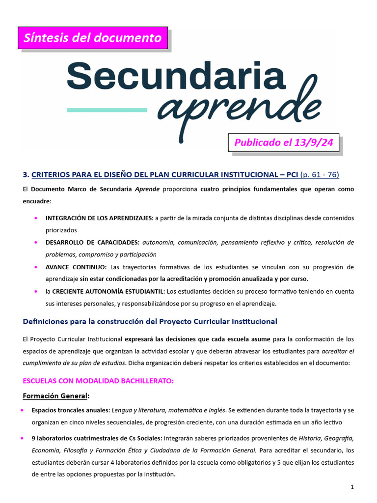 Secundaria Aprende - Resumen Parte II | PDF | Maestros | Plan de estudios