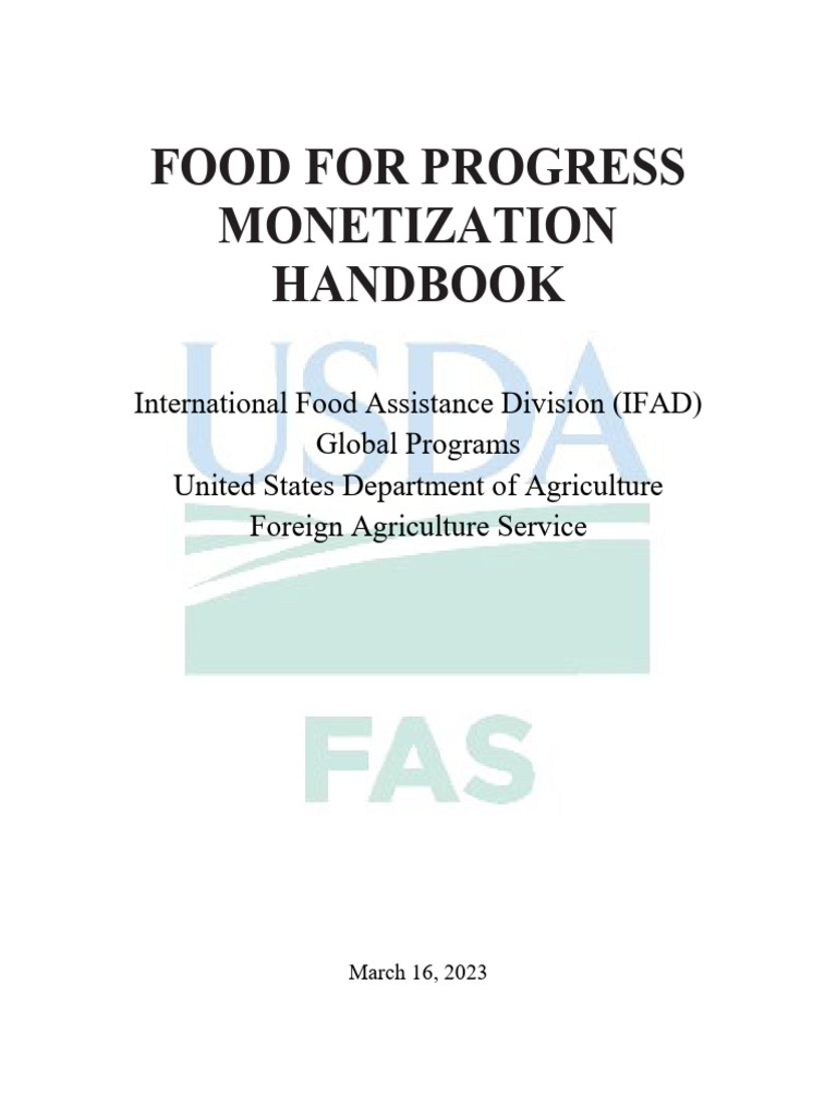 USDA Monetization Handbook 2023 | PDF | Market (Economics) | Purchasing ...