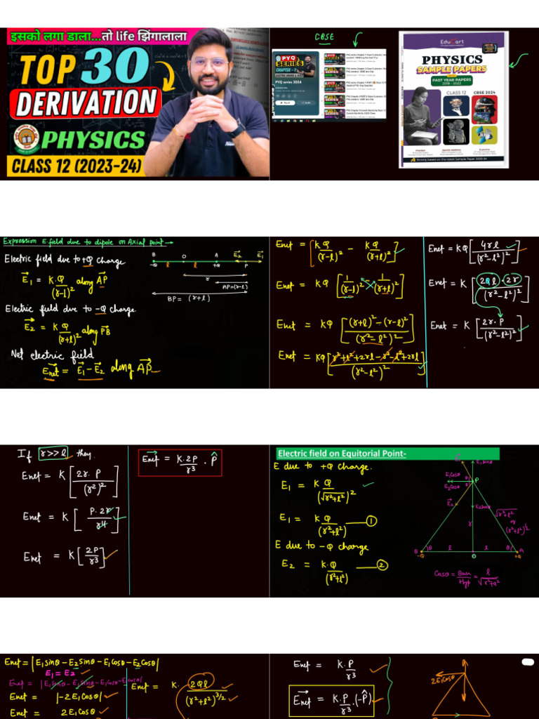 Most Important Derivation Class 12 | PDF