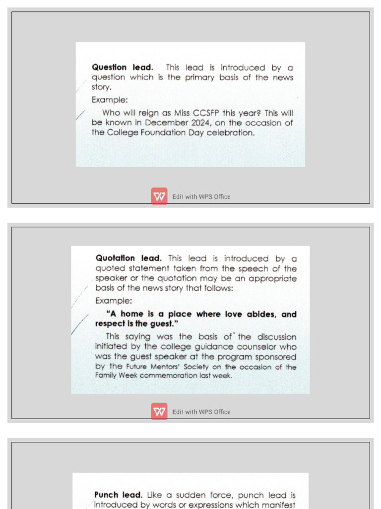 News Lead Styles | PDF