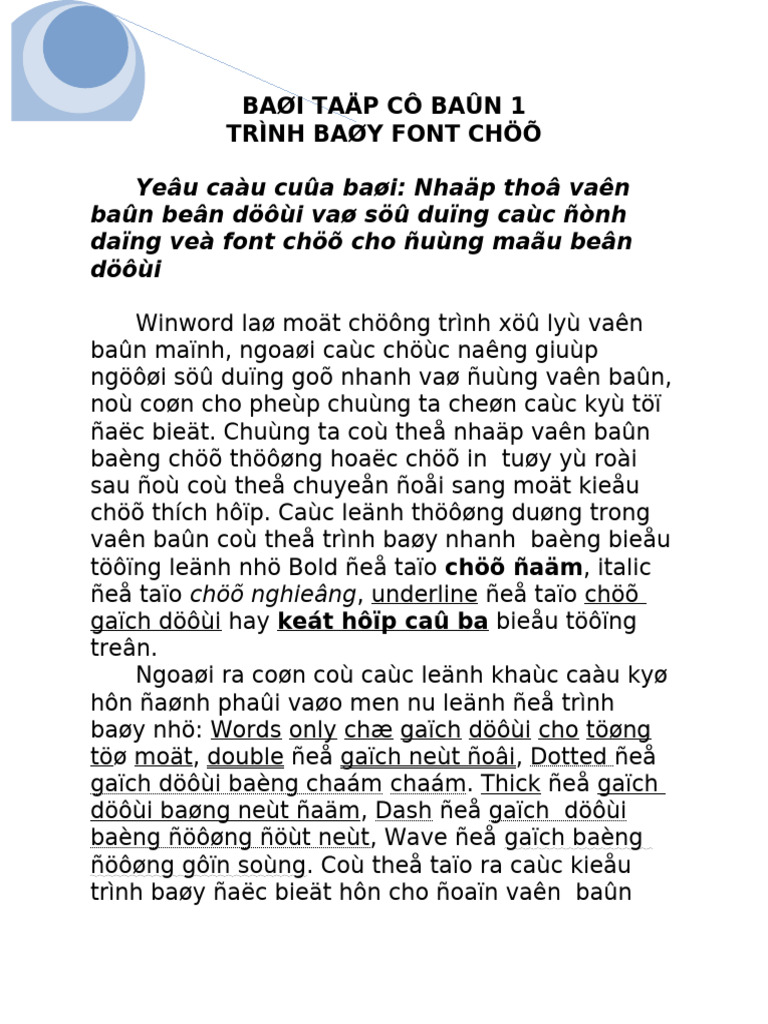 Bai Tap Co Ban 1 | PDF