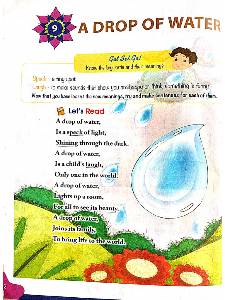 Grade 2 Literature Chapter 9 A Drop of Water | PDF