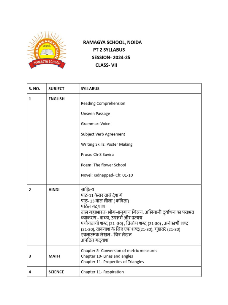 Pt2-Grade Vii-2024-25 | PDF