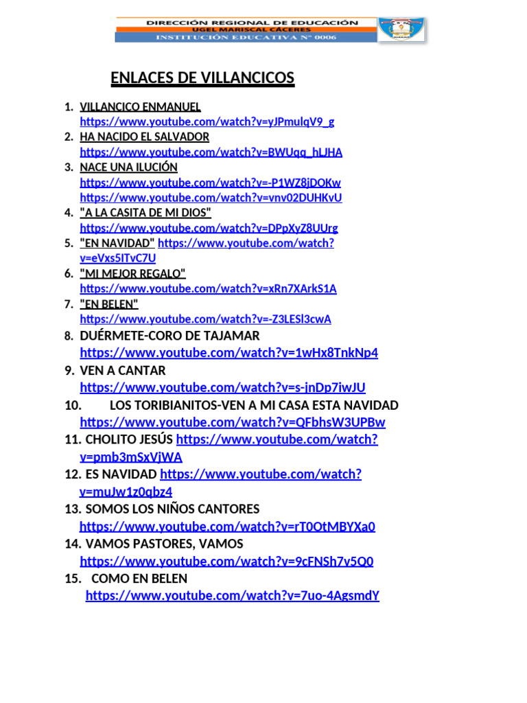 Lista de Villancicos-Ie 0006 | PDF | Navidad | Villancicos