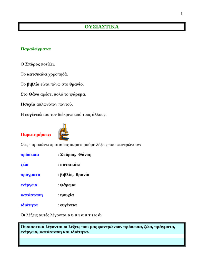 ΟΥΣΙΑΣΤΙΚΑ ΘΕΩΡΙΑ | PDF