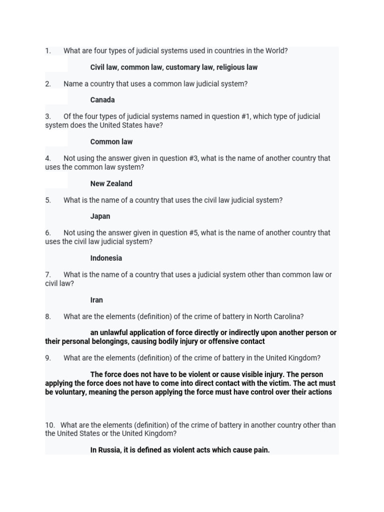 Global Activity Criminal Law | PDF