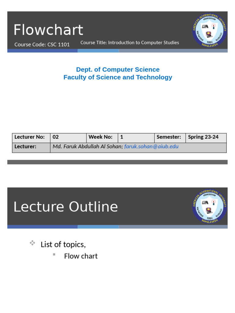 IP Lecture 1.1 FlowChart | PDF