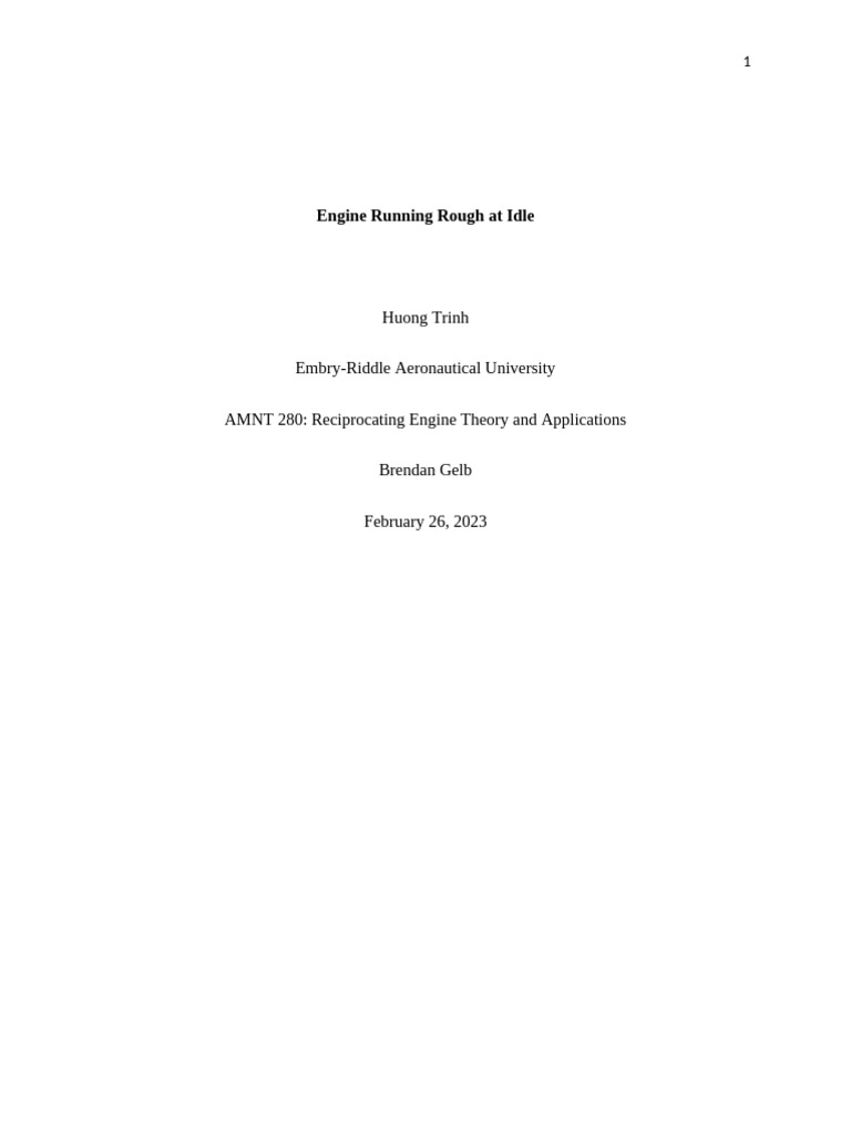 Troubleshooting Engine Rough Idle Issues | PDF | Engines | Fuel Injection