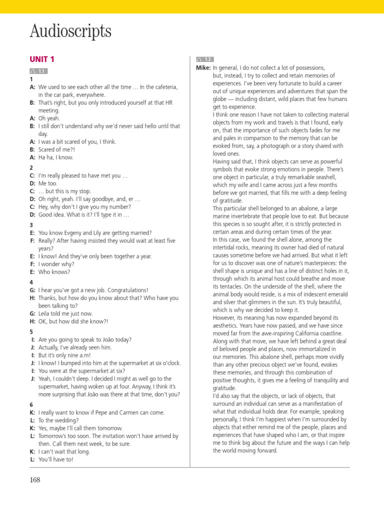 Voices Students Book Audioscripts Advanced | PDF | Storytelling | Nova Scotia