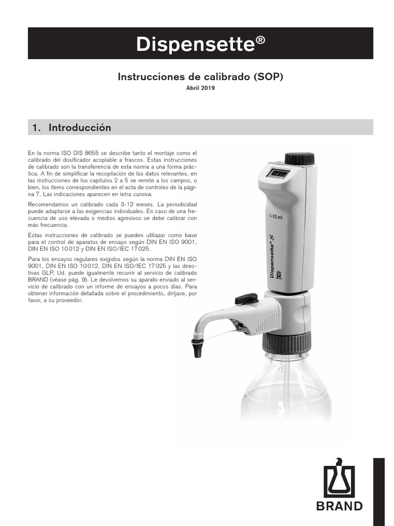 SOP Dispensette ES | PDF | Métodos y materiales de enseñanza