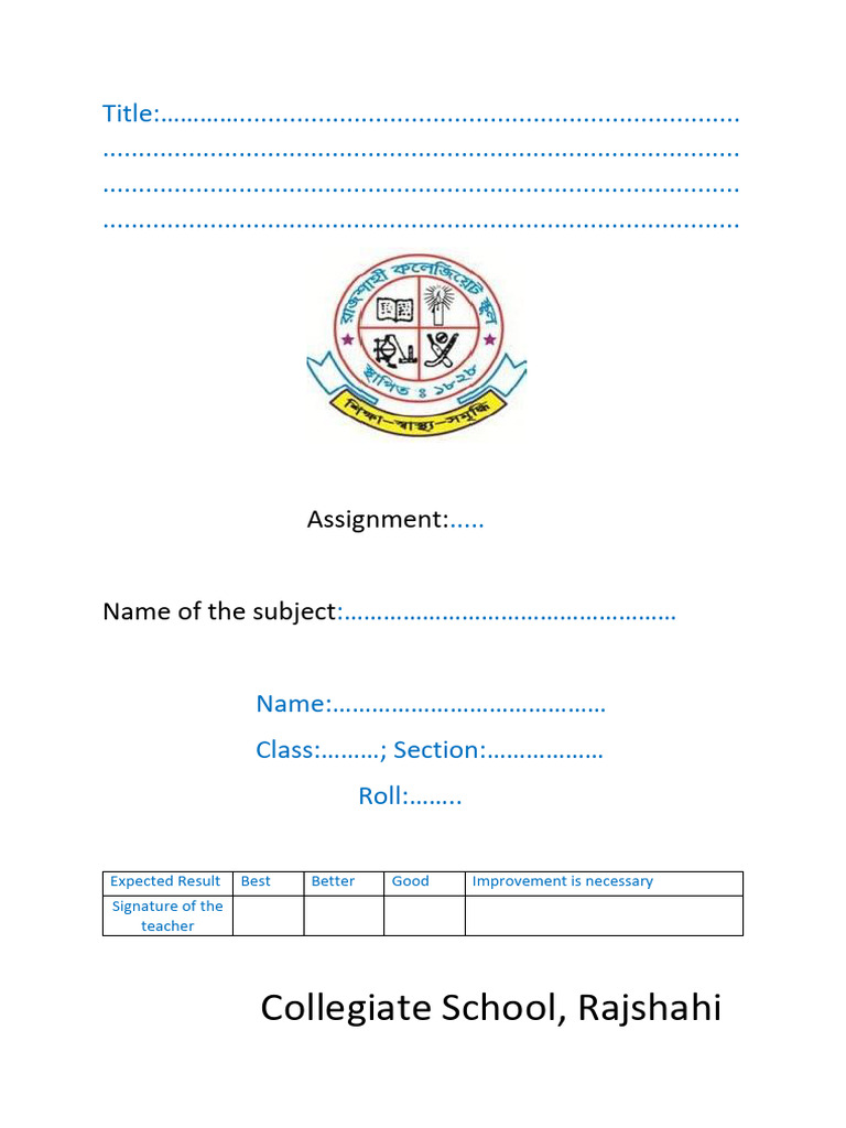 Assignment - Cover Page | PDF