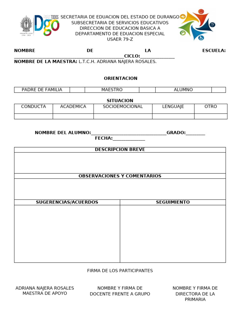 Informe de Orientación Educativa | PDF | Crecimiento personal y ...