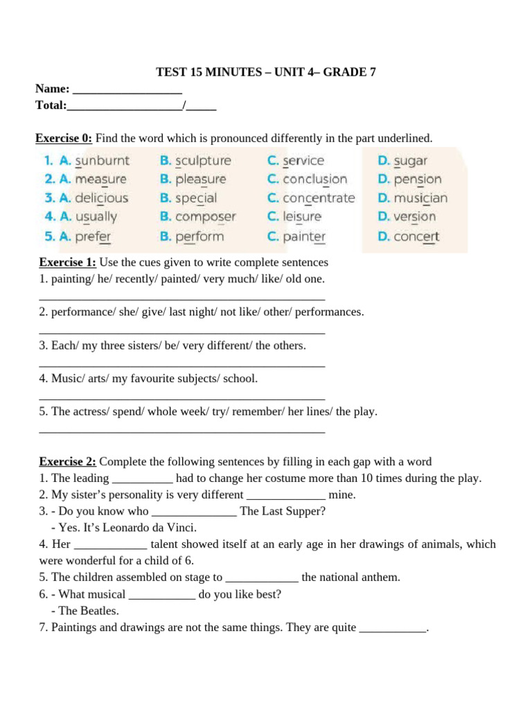 Grade 7 - Review Unit 4 | PDF | Vietnam