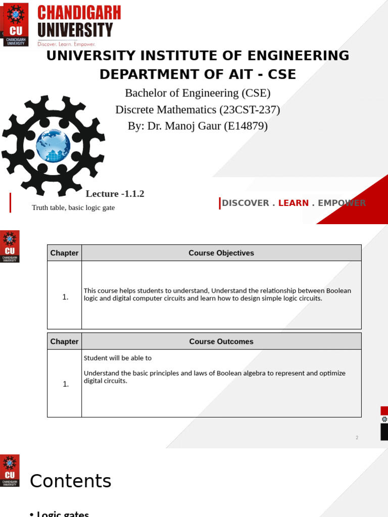Lecture 1 1 2 Pdf Logic Gate Boolean Algebra