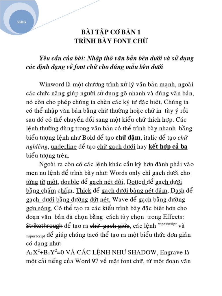 Bai Tap Co Ban 1 | PDF