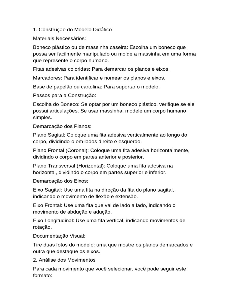 Respostas Eixos | PDF | Movimentos anatômicos | Eixo