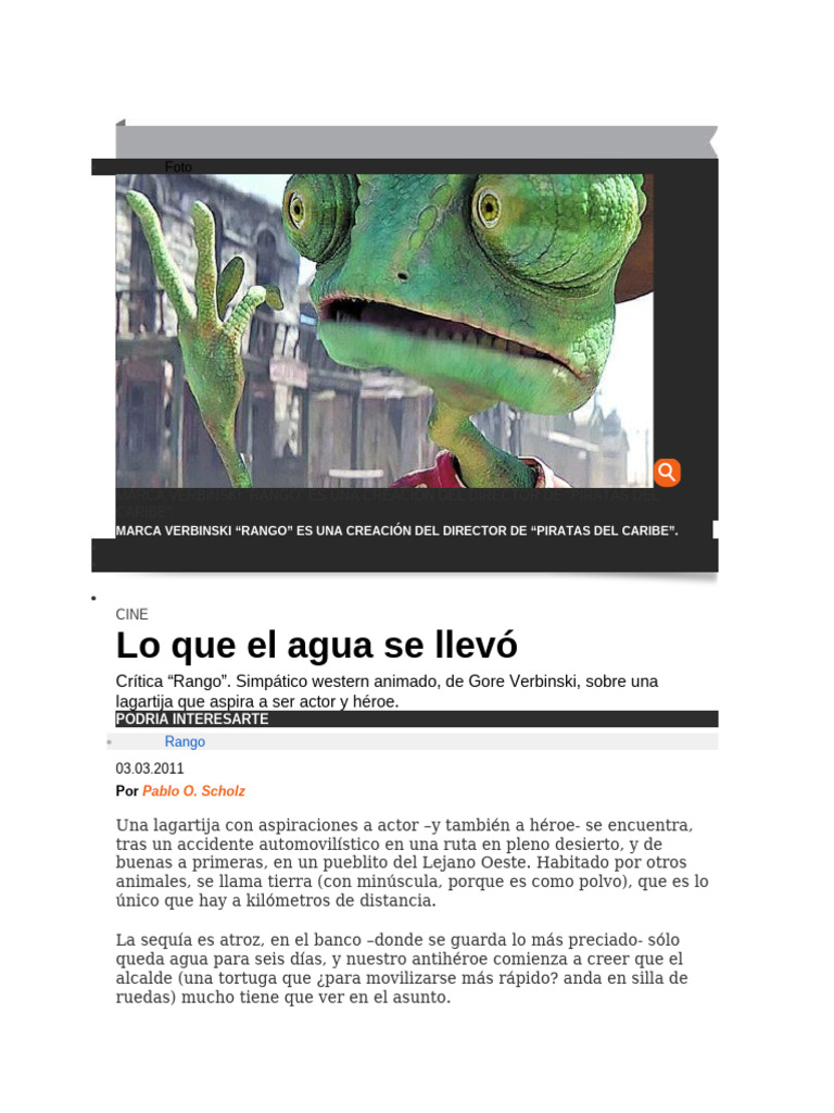 Rango | PDF | Libros para adolescentes | Ficción general