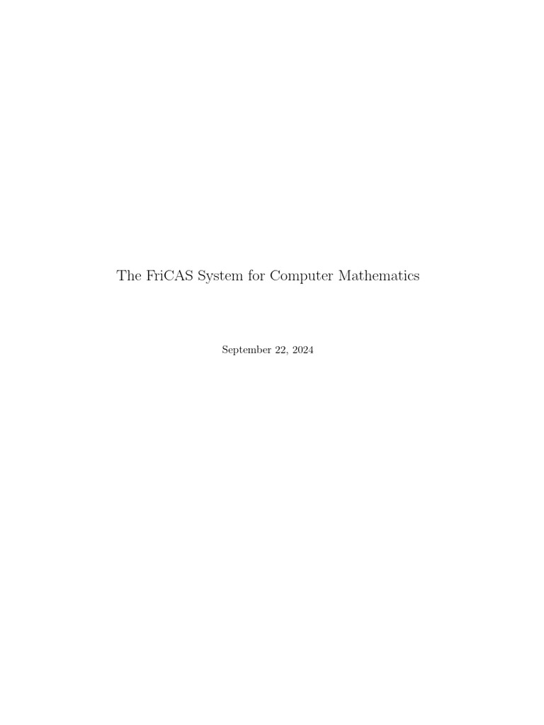 The FriCAS System For Computer Mathematics | PDF | Field (Mathematics ...