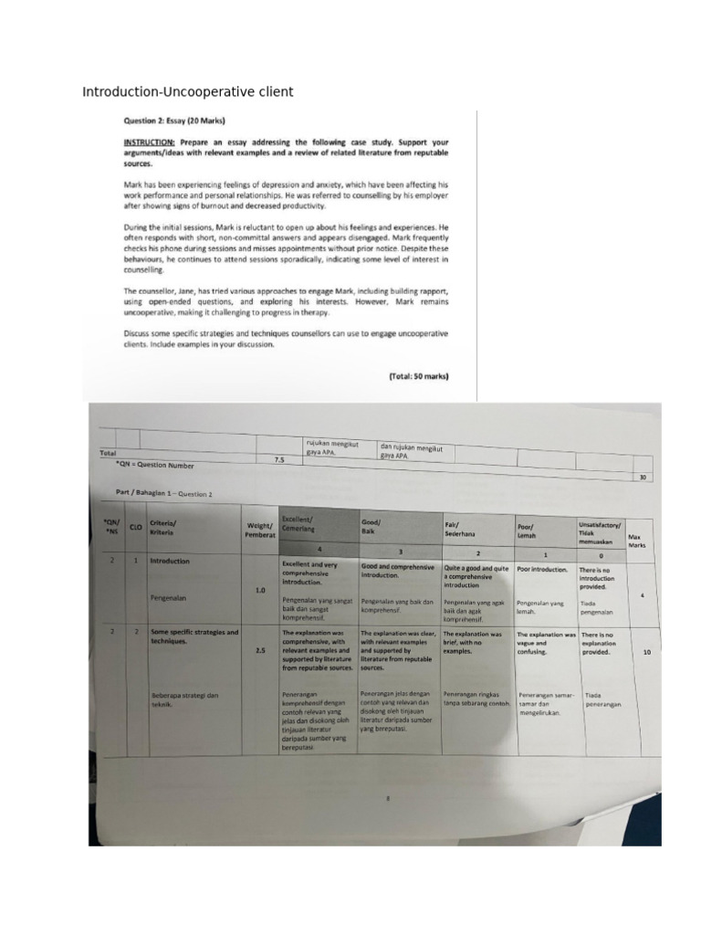 Uncooperative Client - With Reference | PDF | Psychotherapy | Empathy