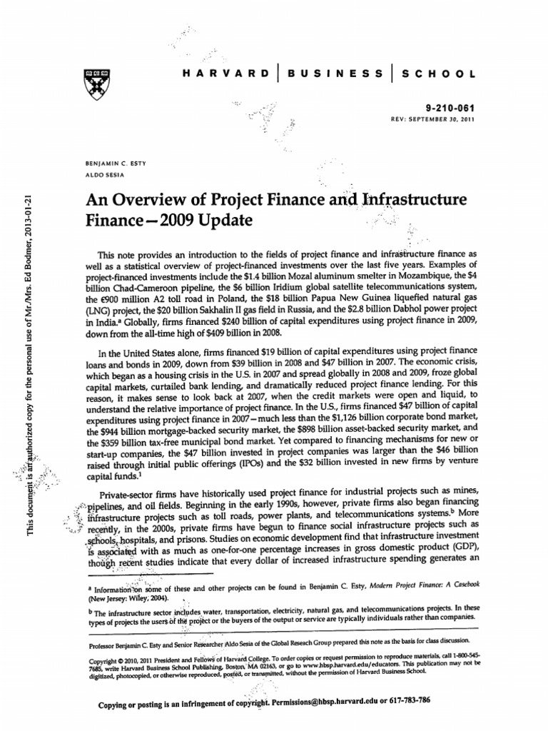 Overview of Project Finance | PDF