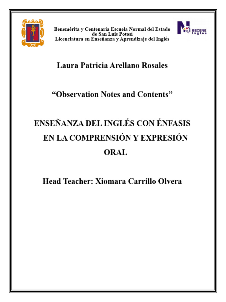 LauraArellano Nov 8 Observ | PDF | Attention | Verb