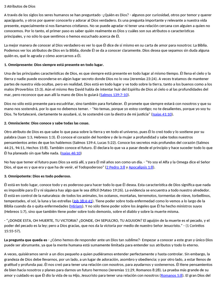 3 Atributos de Dios | PDF | Tetragrammaton | Dios