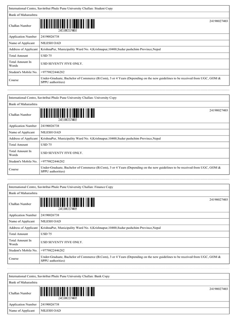 File Challan Medical Insurance | PDF | Academic Degree | Educational Stages