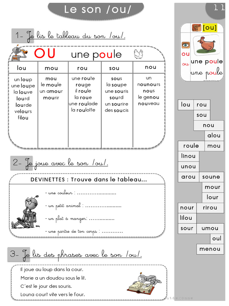 Fiche Son Ou CP | PDF