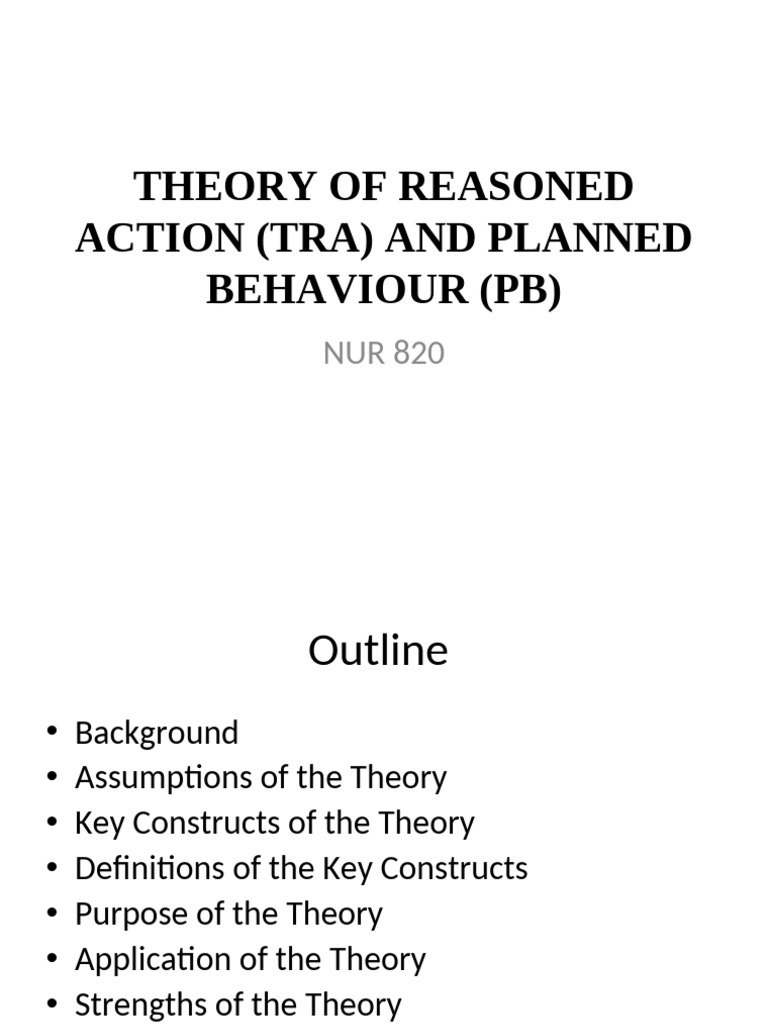 Understanding TRA and TPB Theories | PDF | Behavior | Attitude (Psychology)